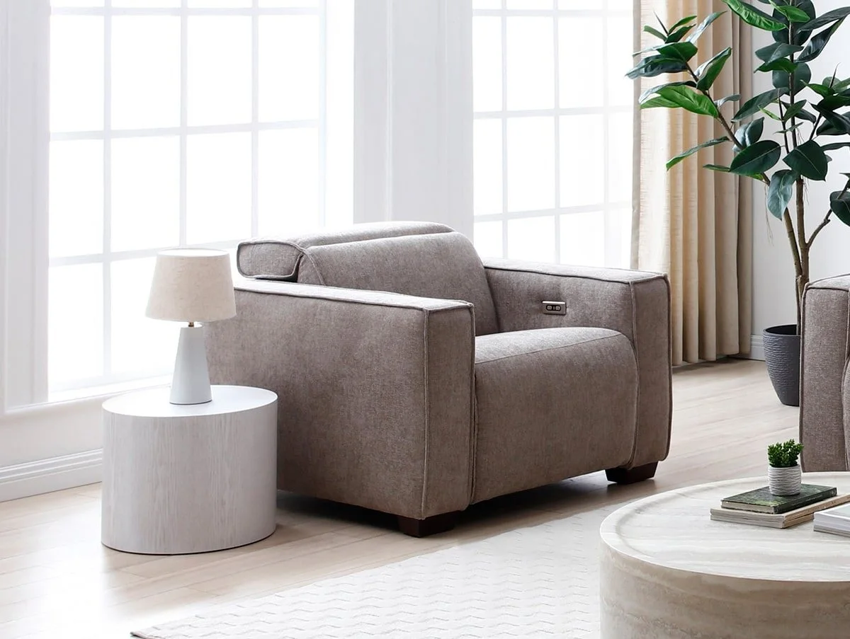 Kyoto Primo Mole Chenille Fabric Power Recliner Chair