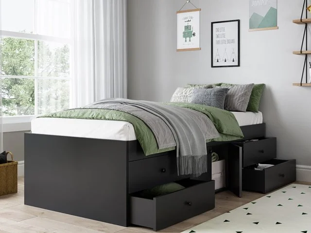 Kidsaw Captain s 3ft Single Black Cabin Bed
